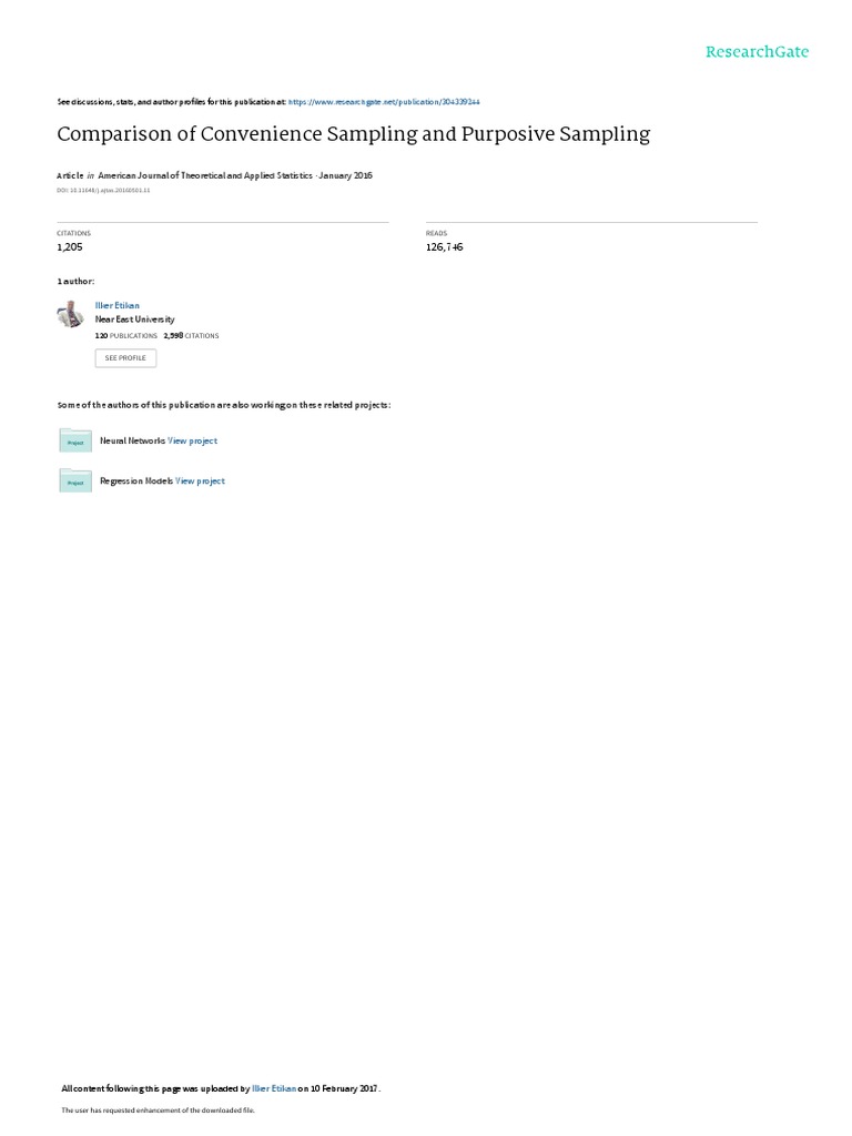 Convenience vs. Purposive Sampling Explained | PDF | Sampling ...