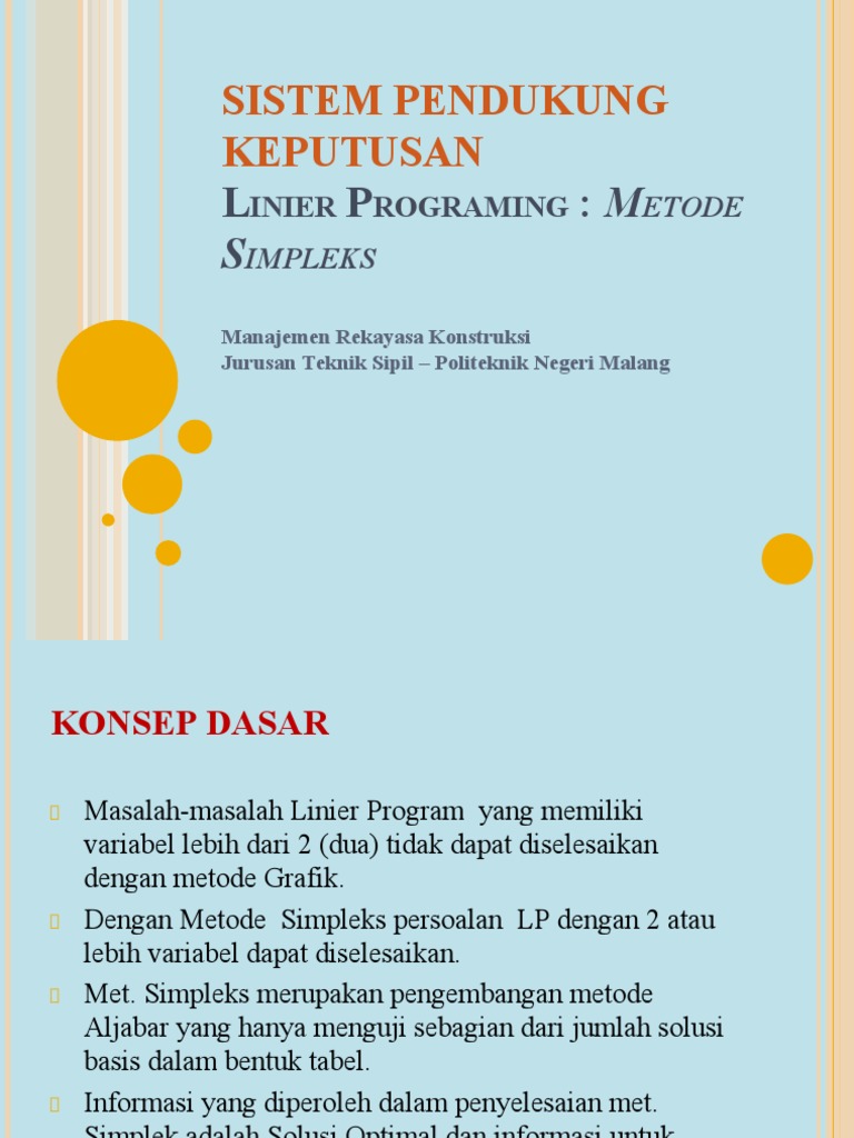 Metode Simpleks PDF | PDF