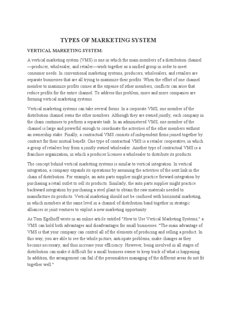 Understanding Vertical and Horizontal Marketing Systems: Key ...