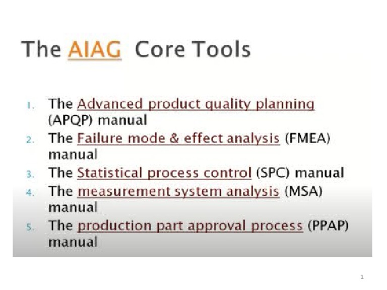 AIAG Core Tools List | PDF