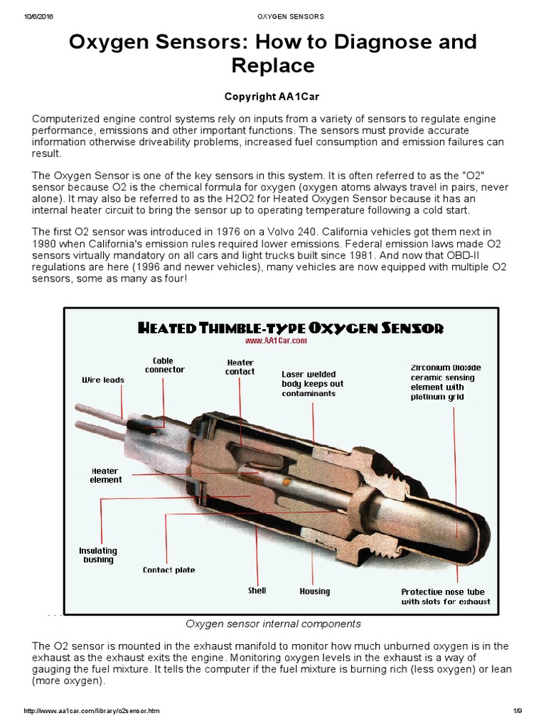 Oxygen Sensors | PDF | Propulsion | Components