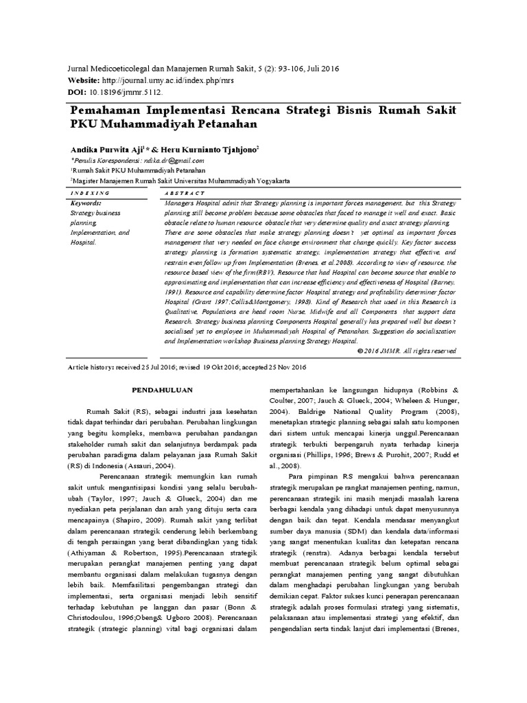ID Pemahaman Implementasi Rencana Strategi | PDF | Metode Penelitian ...