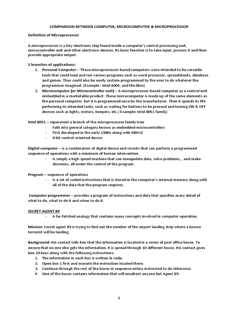 Comparison Between MPU - Computer - MCU | PDF | Central Processing Unit ...