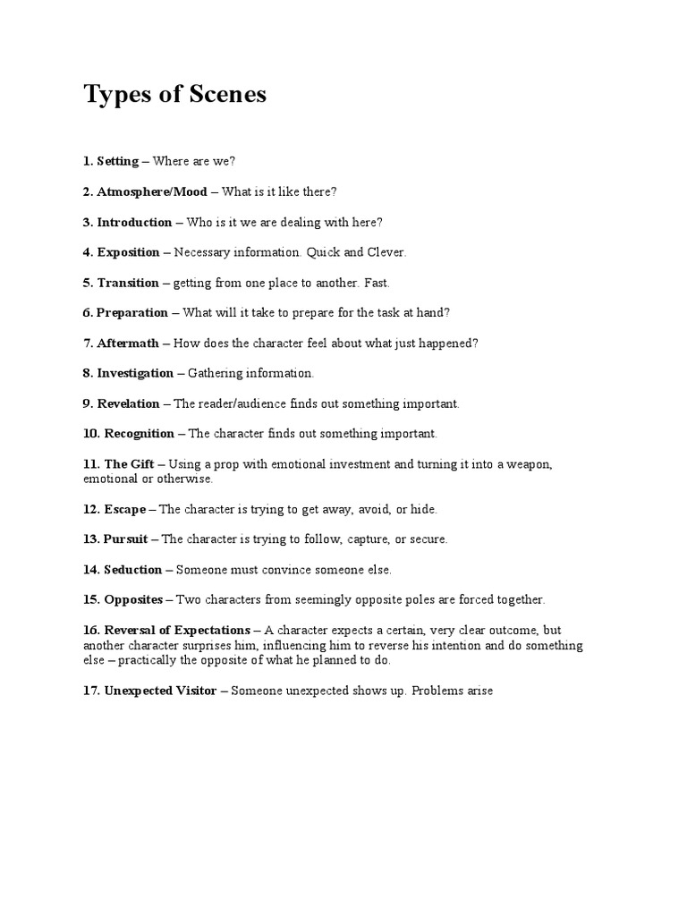 Types of Scenes: Emotional or Otherwise | PDF