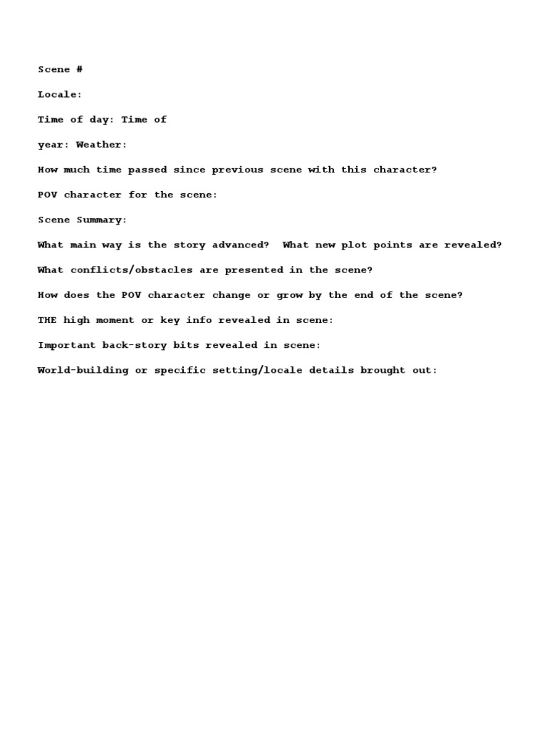 Scene Outline Template | PDF