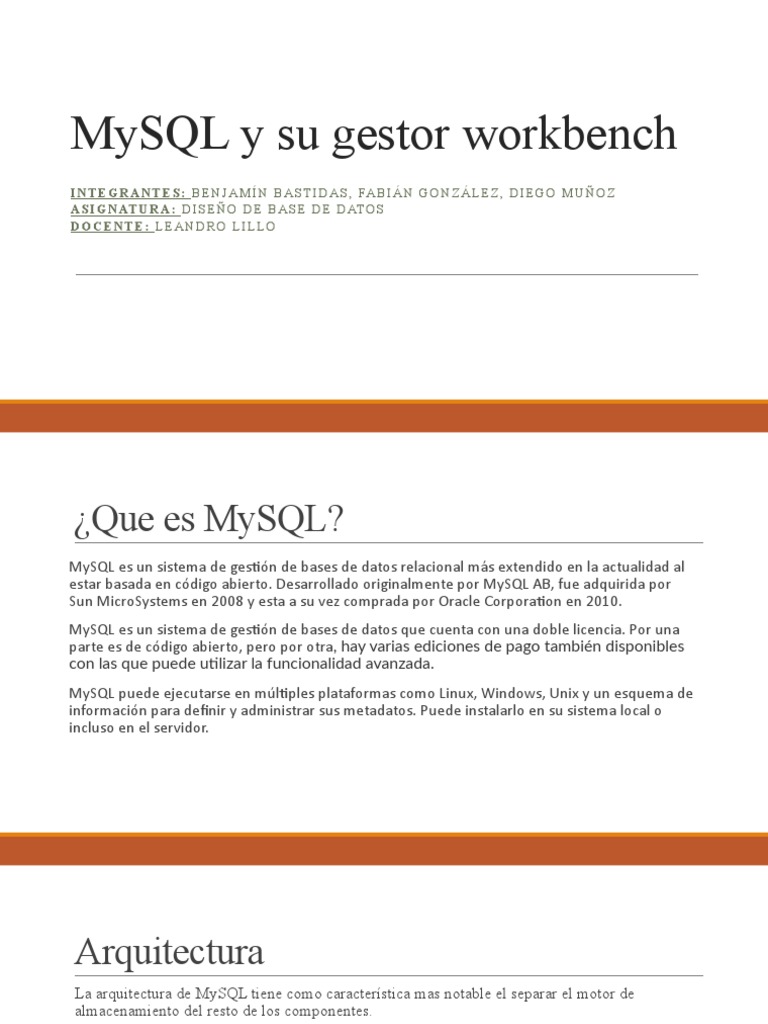 MySQL y Su Gestor Workbench1212 | Descargar gratis PDF | Mi sql | SQL