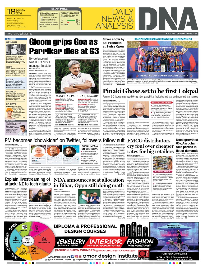 Manohar Parrikar's Legacy and Death | PDF | Narendra Modi | Bharatiya ...