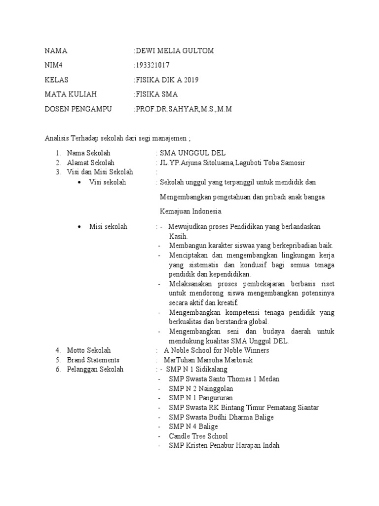 TR 6 (Man Pendidikan (Dewi Melia Gultom) | PDF