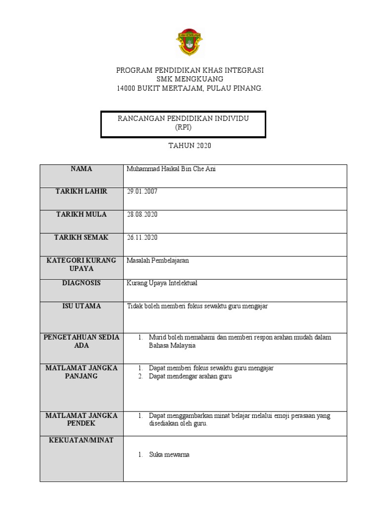 RPI Aiman Azali Bin Aidil Fazli | PDF