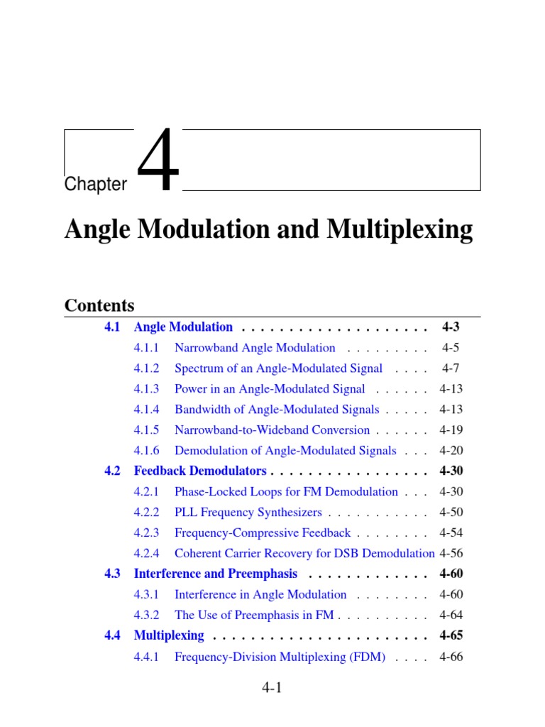 Chapter 4 Angle Modulation And Multiplexing Pdf Frequency