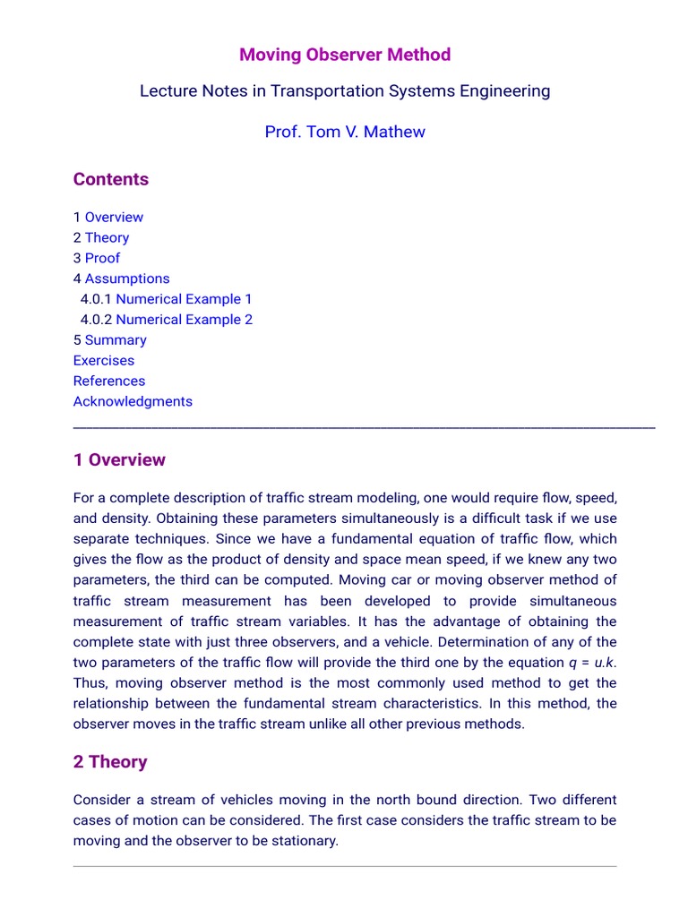 Moving Observer Method | PDF | Applied Mathematics | Teaching Mathematics