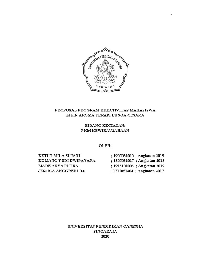 Proposal Lilin Aroma Terapi | PDF