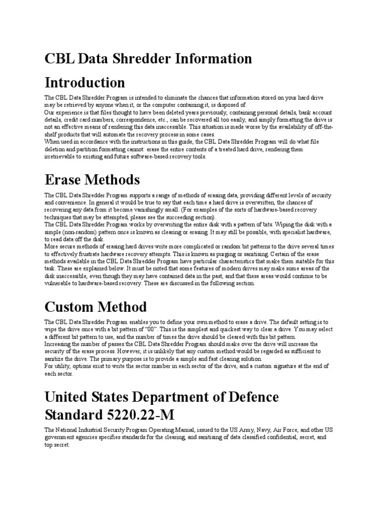 CBL Data Shredder Information | PDF | Hard Disk Drive | Information Retrieval