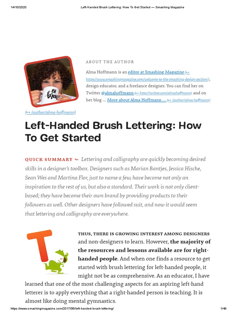 Left-Handed Brush Lettering - How To Get Started - Smashing Magazine ...