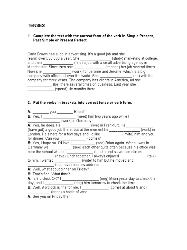 Final Test For Pre-Intermediate | PDF | Grammatical Tense | Linguistic ...
