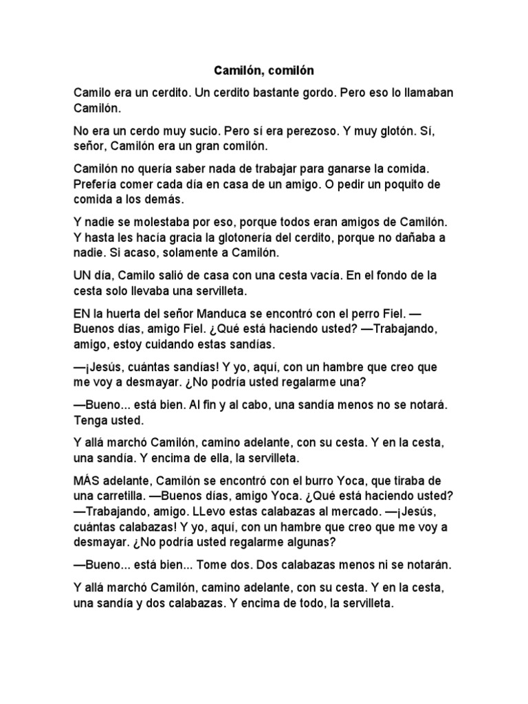 Camilón, Comilón | PDF
