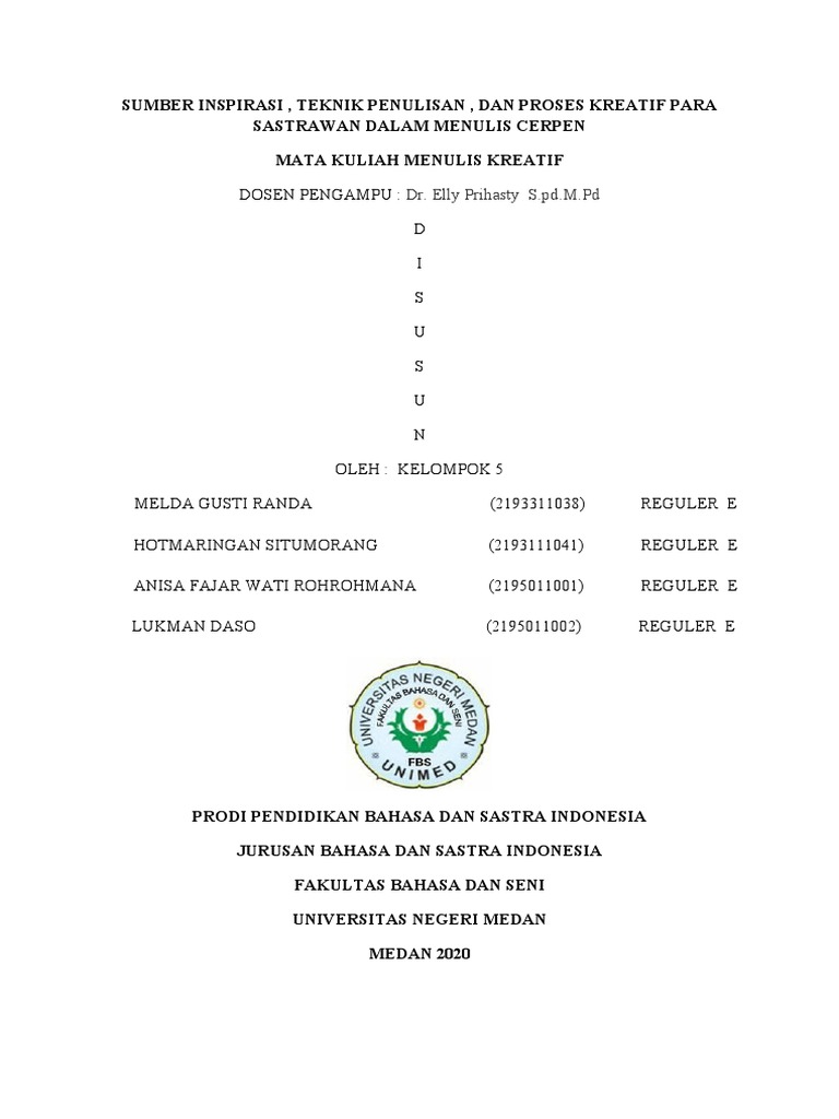 Makalah Kelompok 5 Menulis Kreatif | PDF
