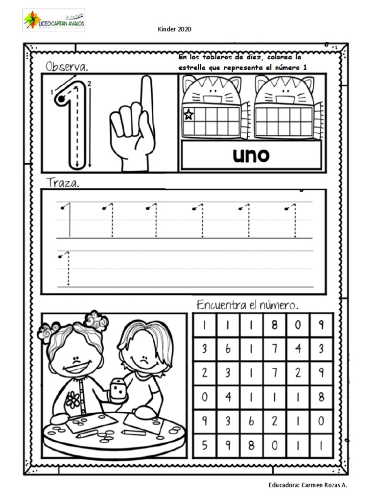 Kinder Grafía Números 1 Al 20 Kinder 2020 LCA | PDF