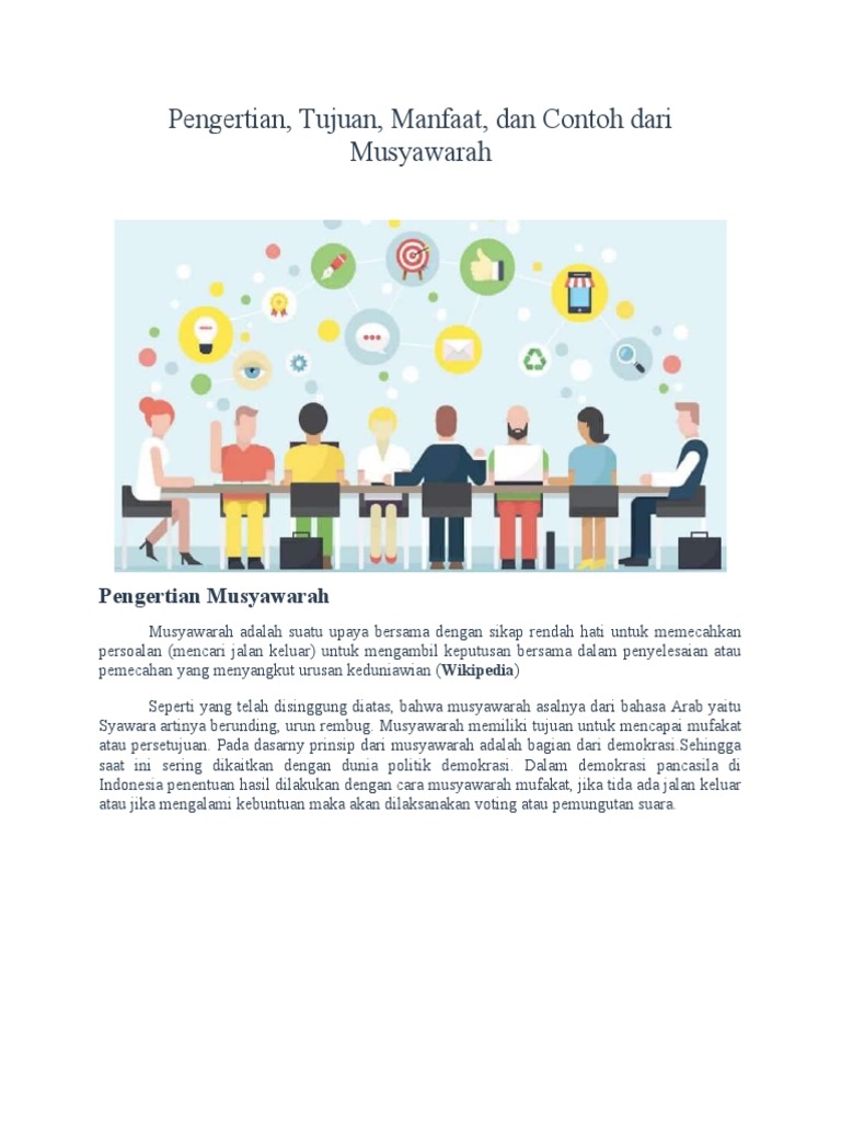 Pengertian dan Tujuan Musyawarah | PDF