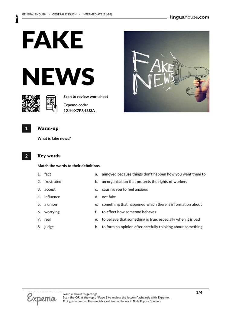 Fake News Teachers W Answers | PDF | News | Social Media