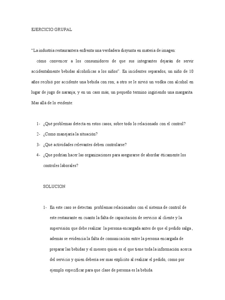 EJERCICIO GRUPAL Control | PDF | Logística | Economias