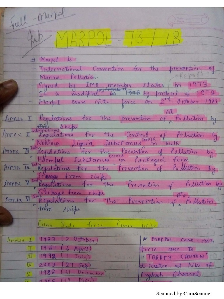 Marpol SIMPLE Notes PDF | PDF