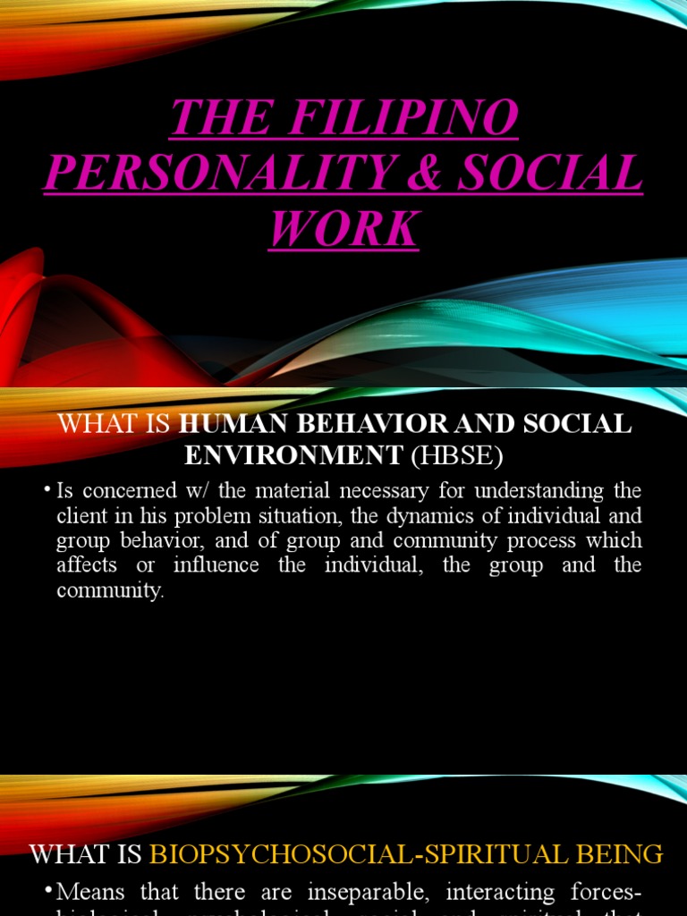 The Filipino Personality & Social Work | PDF | Human Behavior | Behavior