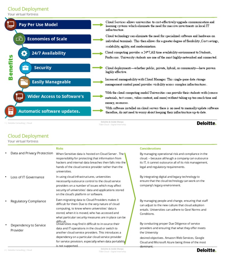 Deloitte Cloud - Task 2 - Cloud Feasibility Assessment - Template | PDF ...