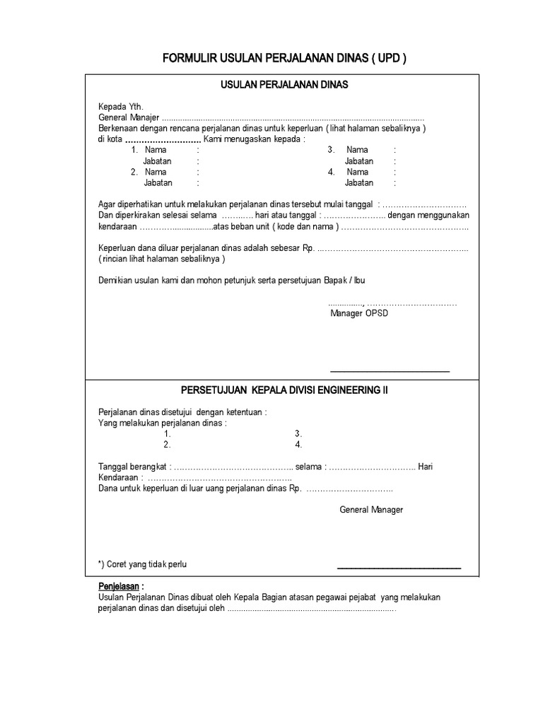 FORM Perjalanan Dinas | PDF