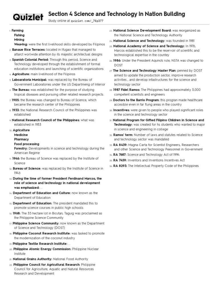Science and Technology in Nation Building | PDF | Philippines | Science