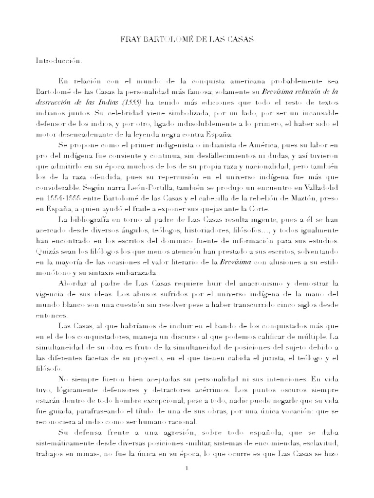 Bartolomé de Las Casas | PDF | Papa | Religión y creencia