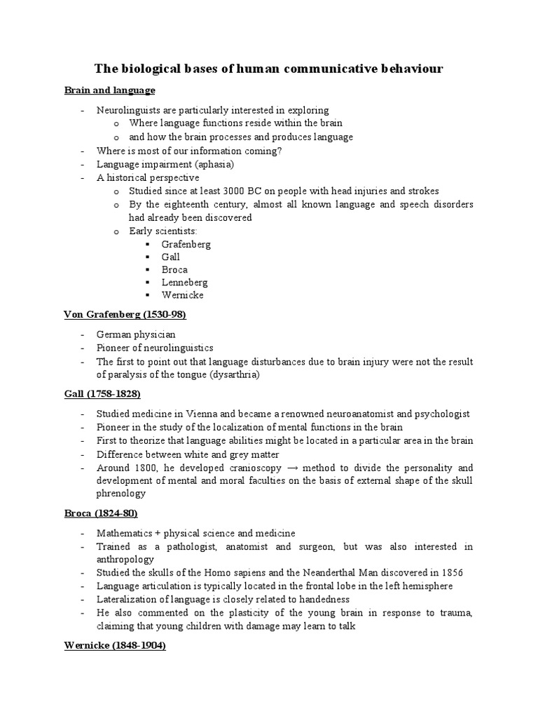 Biological Bases of Communication | PDF | Lateralization Of Brain ...