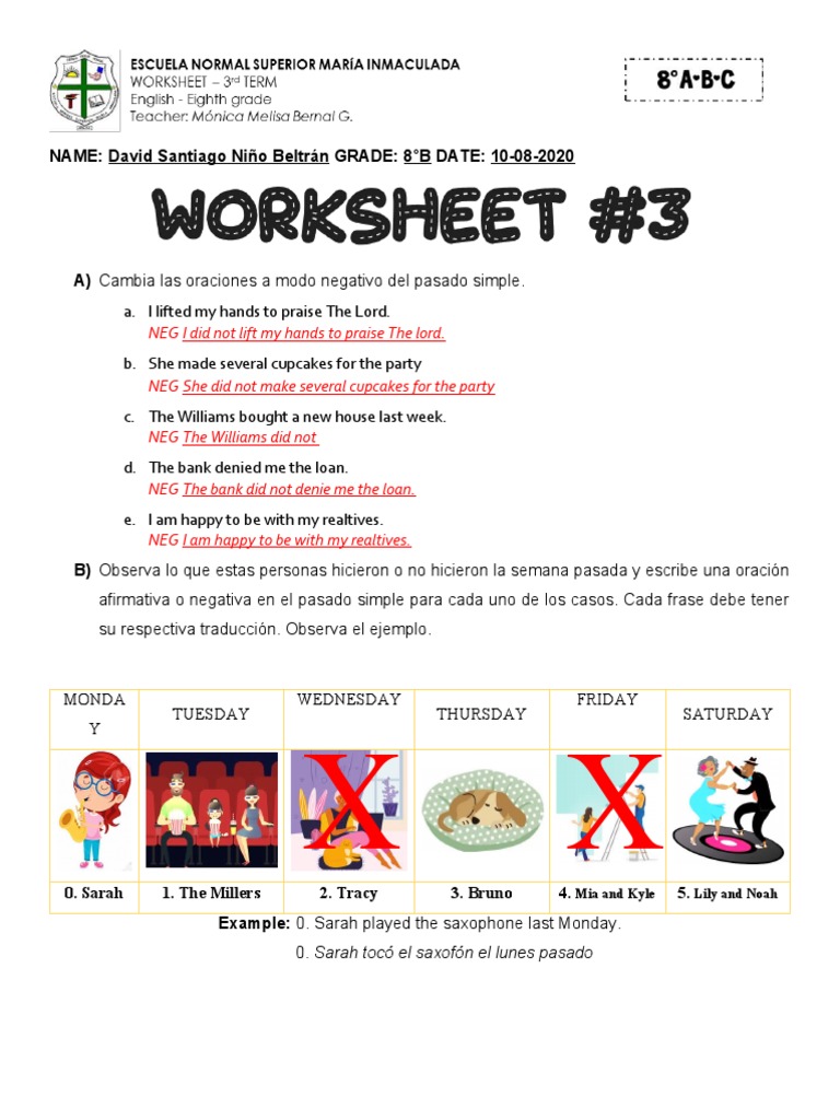 8° Worksheet #3 - ThirdTerm Resuelto | PDF | Musica Popular | Música grabada