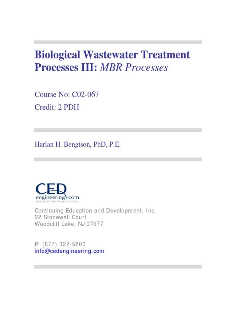 Biological Wastewater Treatment III - MBR Processes R1 | PDF | Sewage ...