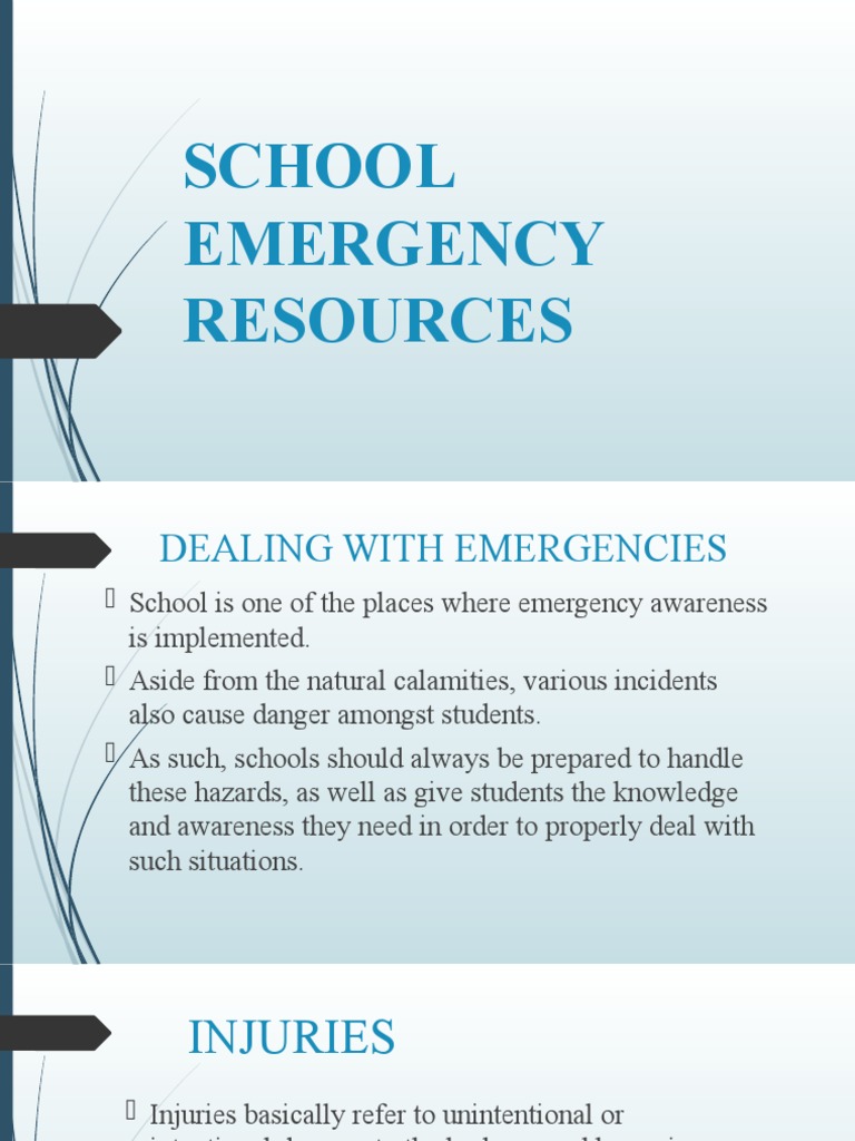 School Emergency Injury Response Guide | PDF | Assault | First Aid
