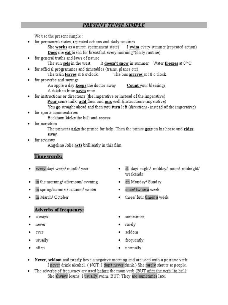 Present Tense Simple: Does She Eat Bread For Breakfast Every Morning ...