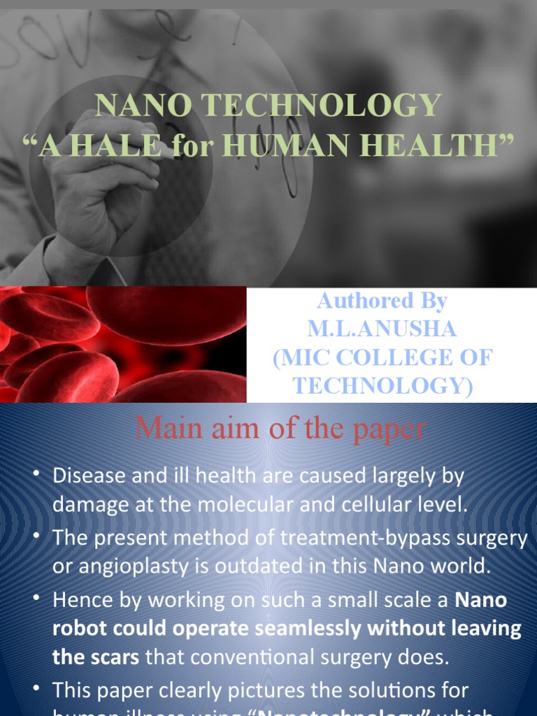 Nano Technology A Hale For Human Health | PDF | Nanotechnology | Proteins