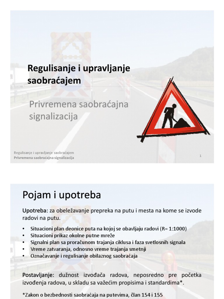 Privremena Saobracajna Signalizacija | PDF