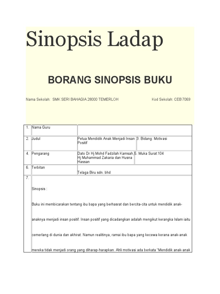 Sinopsis Ladap 2020 | PDF
