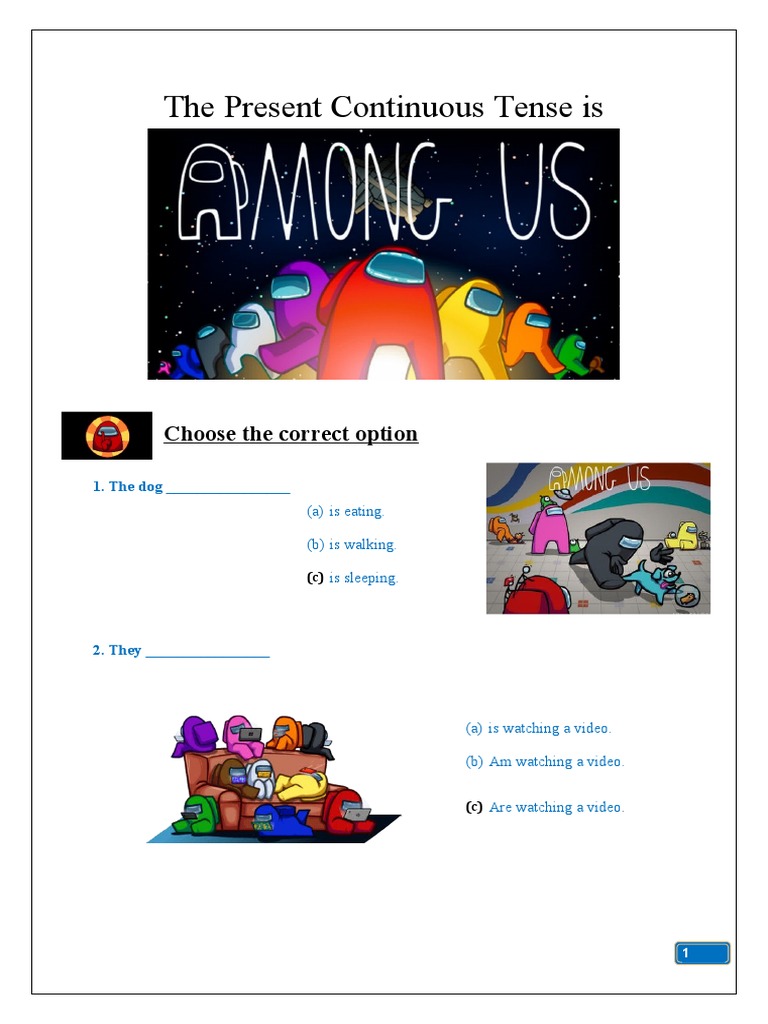 The Present Continuous Tense Is: Choose The Correct Option | PDF