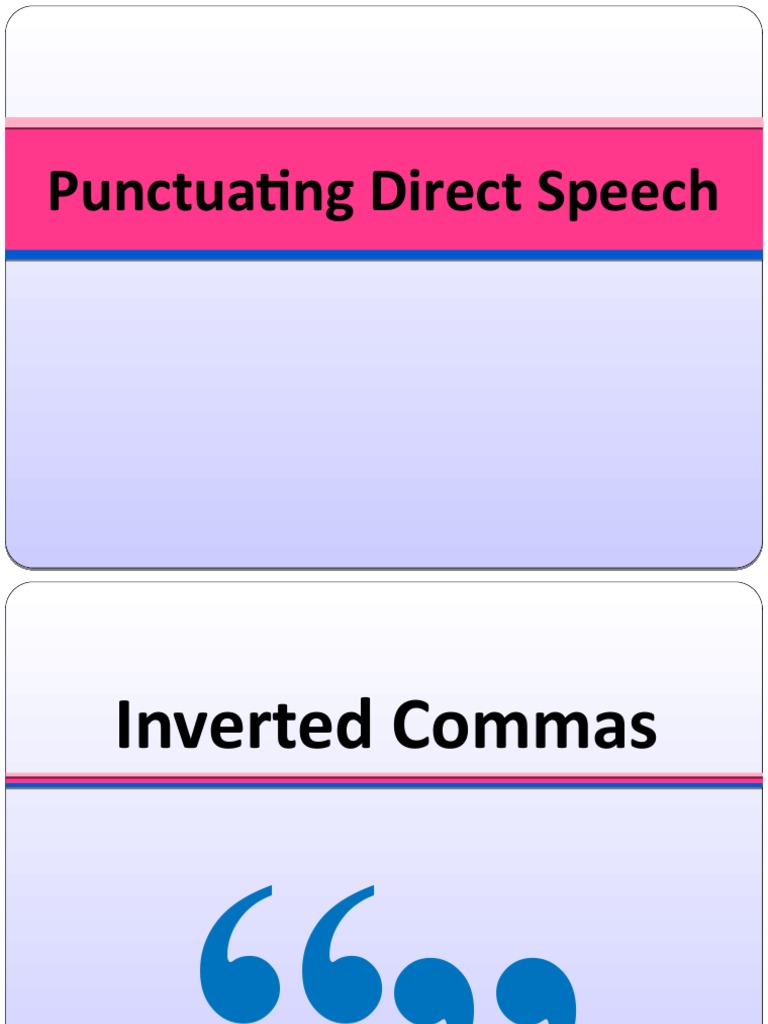 Punctuating Direct Speech | PDF | Comma | Punctuation