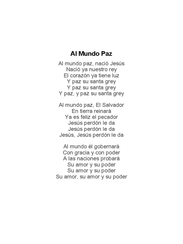 Al Mundo Paz | PDF