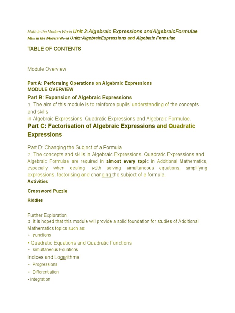 Math Midterm Module Part 1 | PDF | Equations | Fraction (Mathematics)