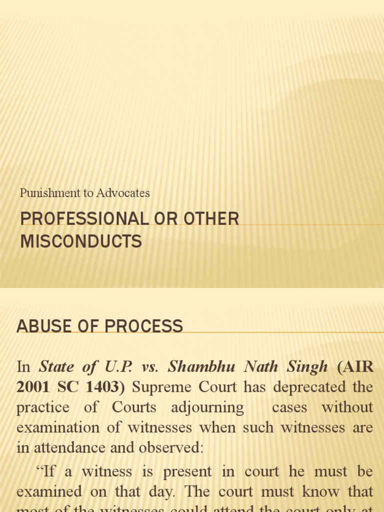 Professional or Other Misconduct | PDF | Advocate | Lawyer