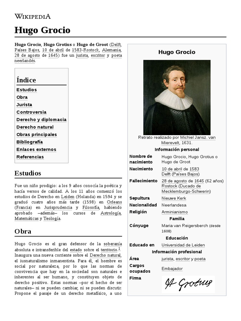 Hugo Grocio | PDF | Principios éticos | Virtud