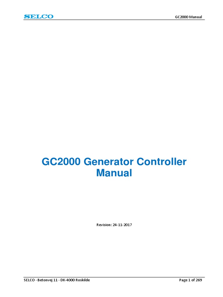 gc2000 Manual | PDF | Electric Generator | Switch