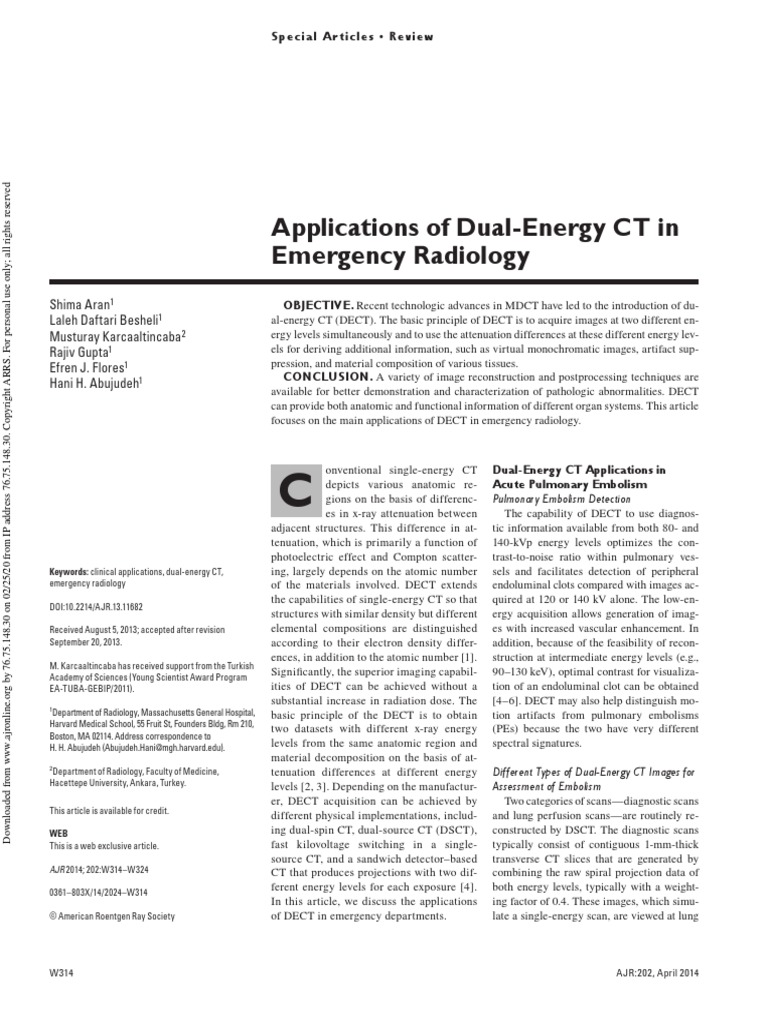 Ajr Dect PDF | PDF | Ct Scan | Medical Imaging