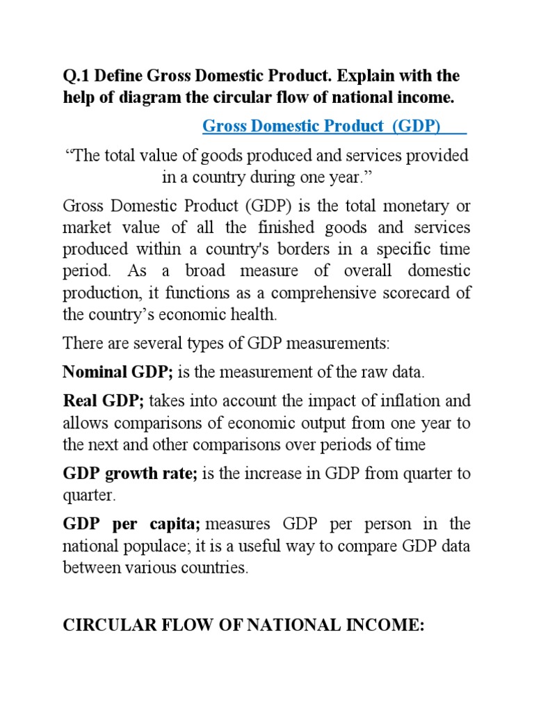 Understanding the Circular Flow of National Income: Measuring GDP and ...