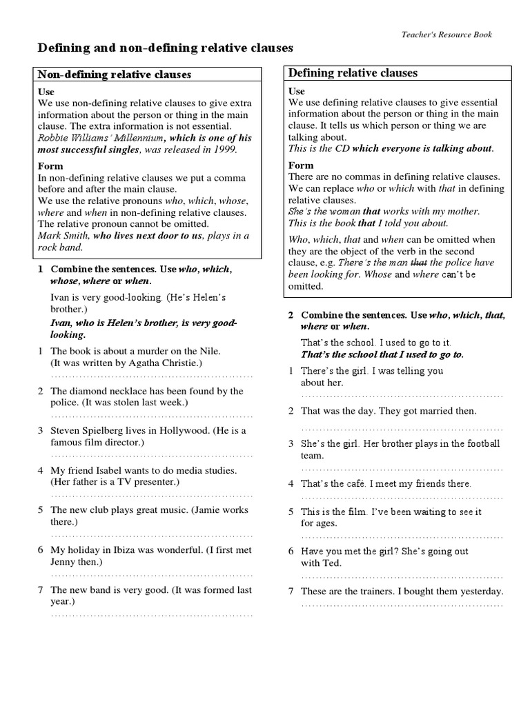 2016 Relative Clauses | PDF | Clause | Comma