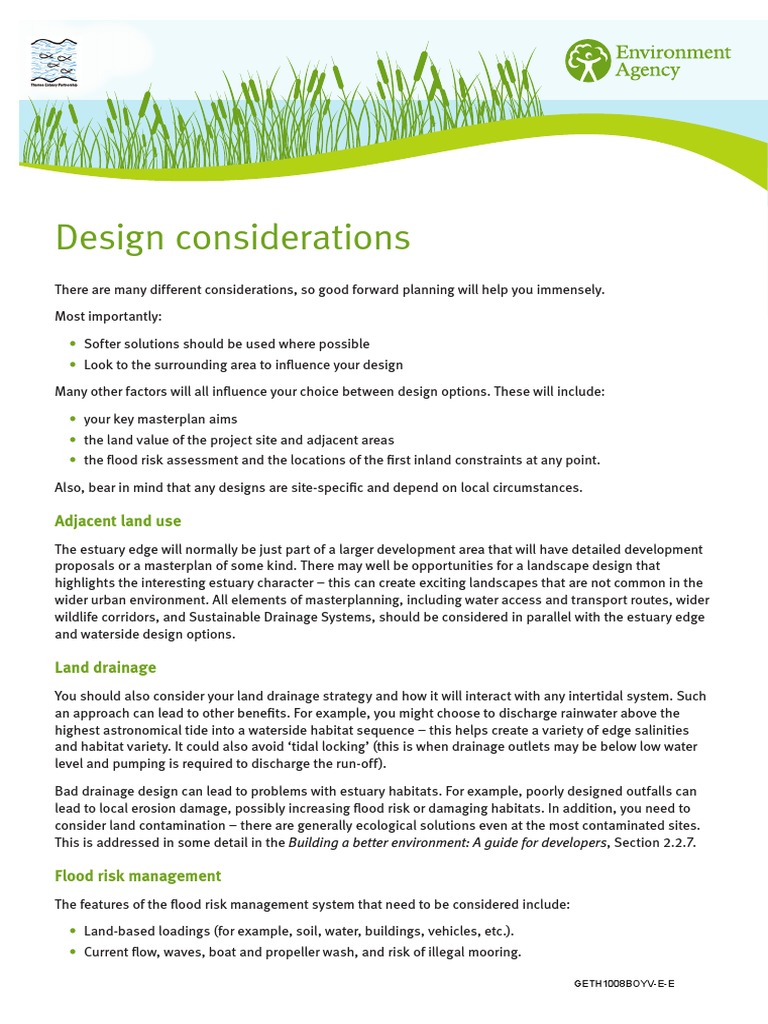 Estuary Edges Design Considerations | PDF | Flood | Habitat